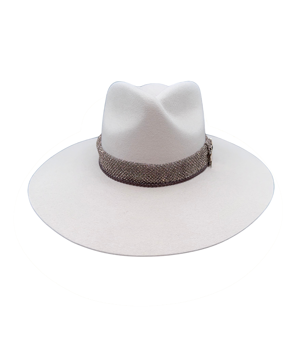 Penelope Fedora in Pork Belly - Chic Teardrop Shape with Sparkle Details